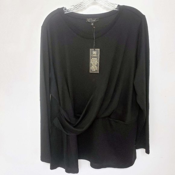 DG2 by Diane Gilman | Tops | Diane Gilman Dg2 Womens Black Peplum Faux ...